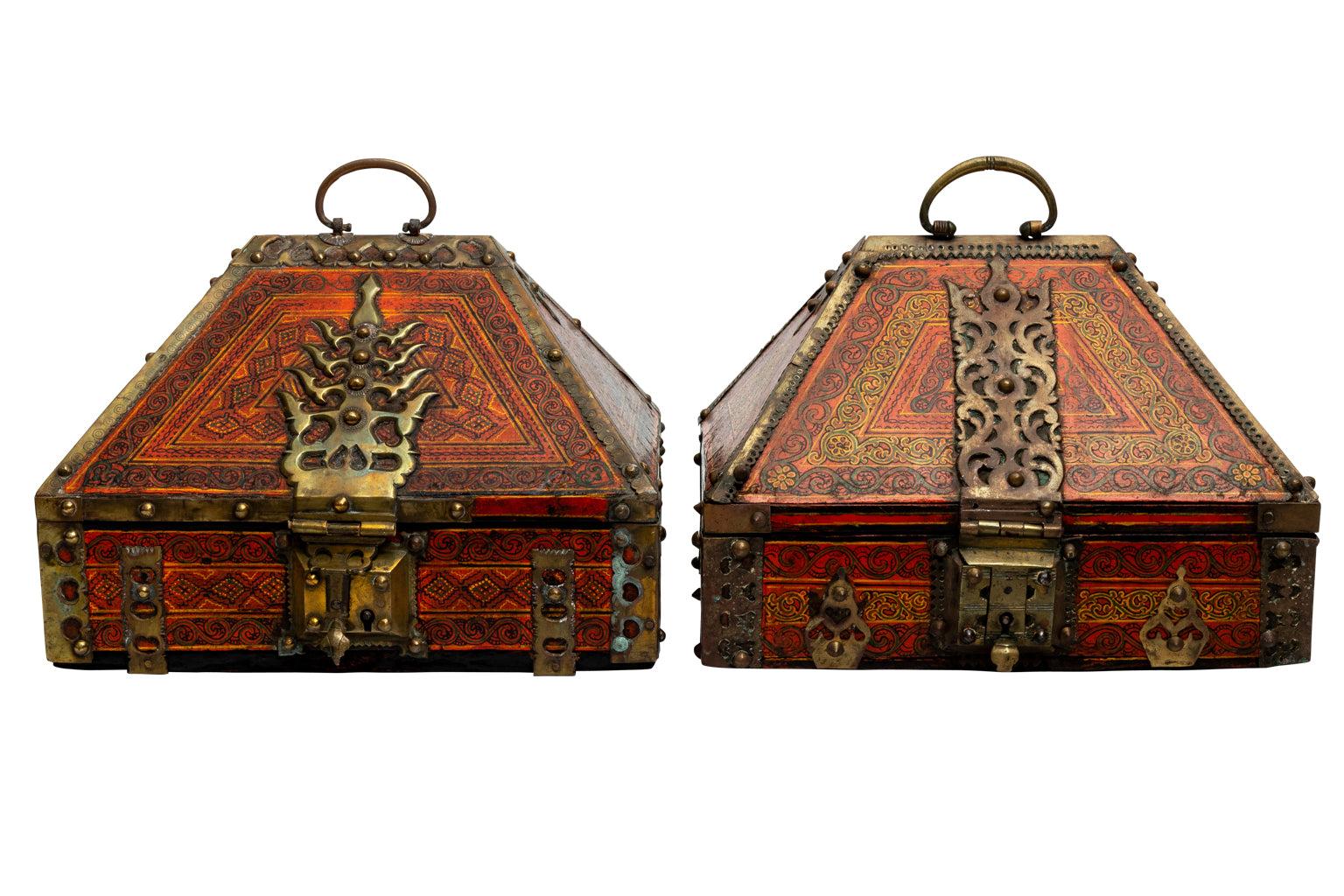 Pair of Persian or Indian 19th Century Document Boxes For Sale at 1stDibs