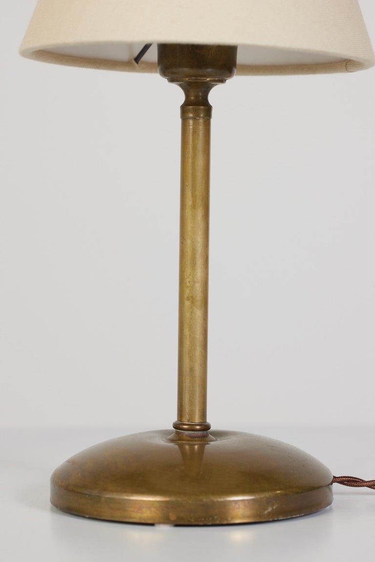 Pair of Petite Brass Lamps with Pedestal Base For Sale at 1stDibs