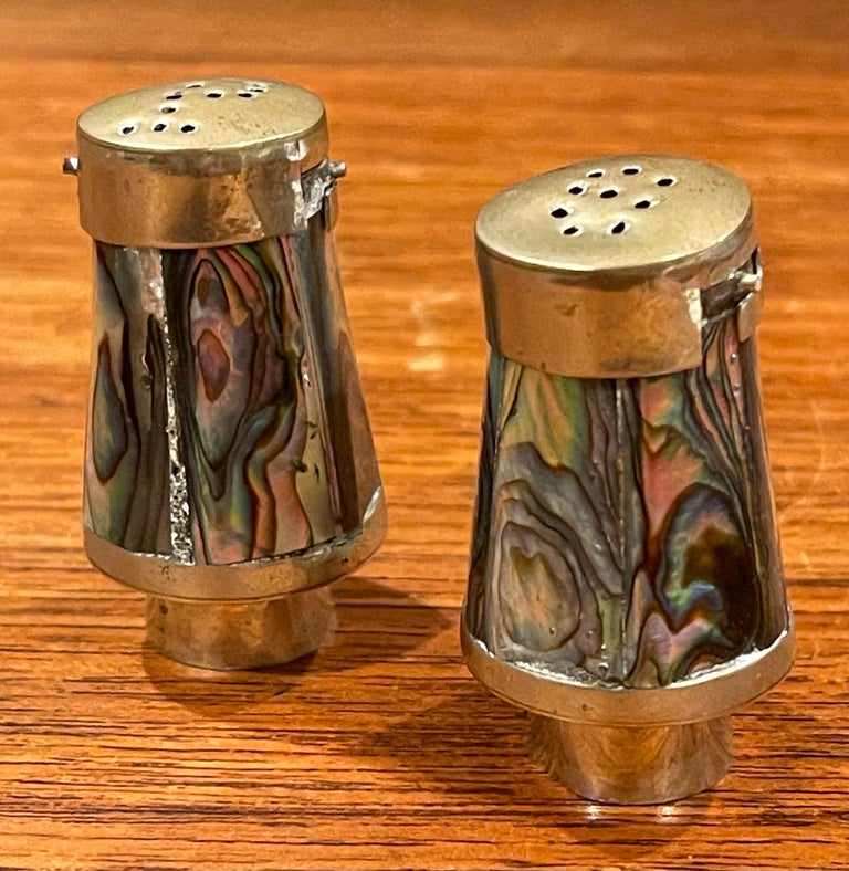 Pair of Petite Mexican Brass and Alpaca Salt and Pepper Shakers For ...
