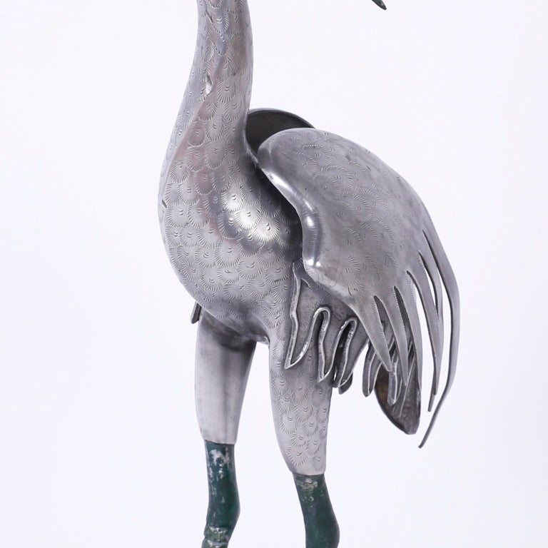 Pair of Pewter Bird Candlesticks at 1stDibs