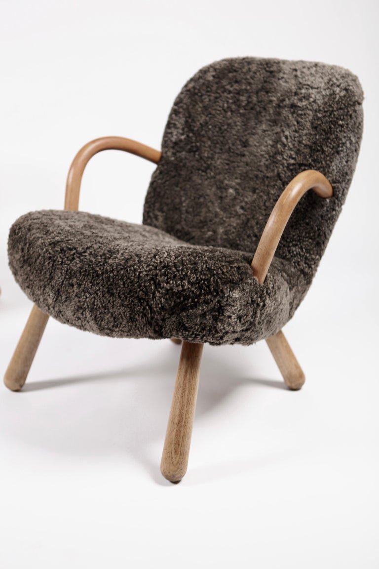 Pair of Philip Arctander Attributed Clam Chairs, 1950s at 1stDibs
