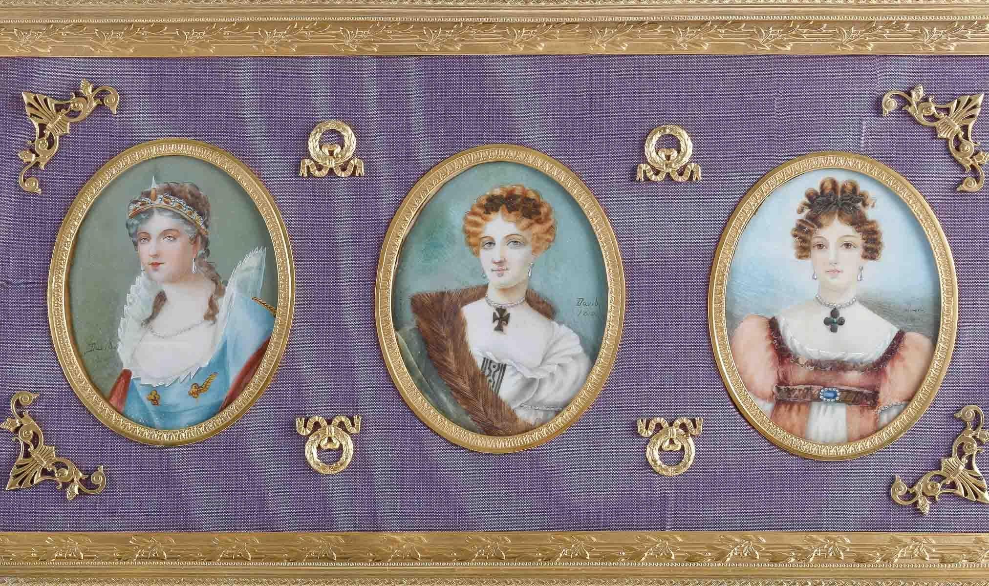 Pair of Picture Frames with Paintings by David, Circa 1810, 19th ...