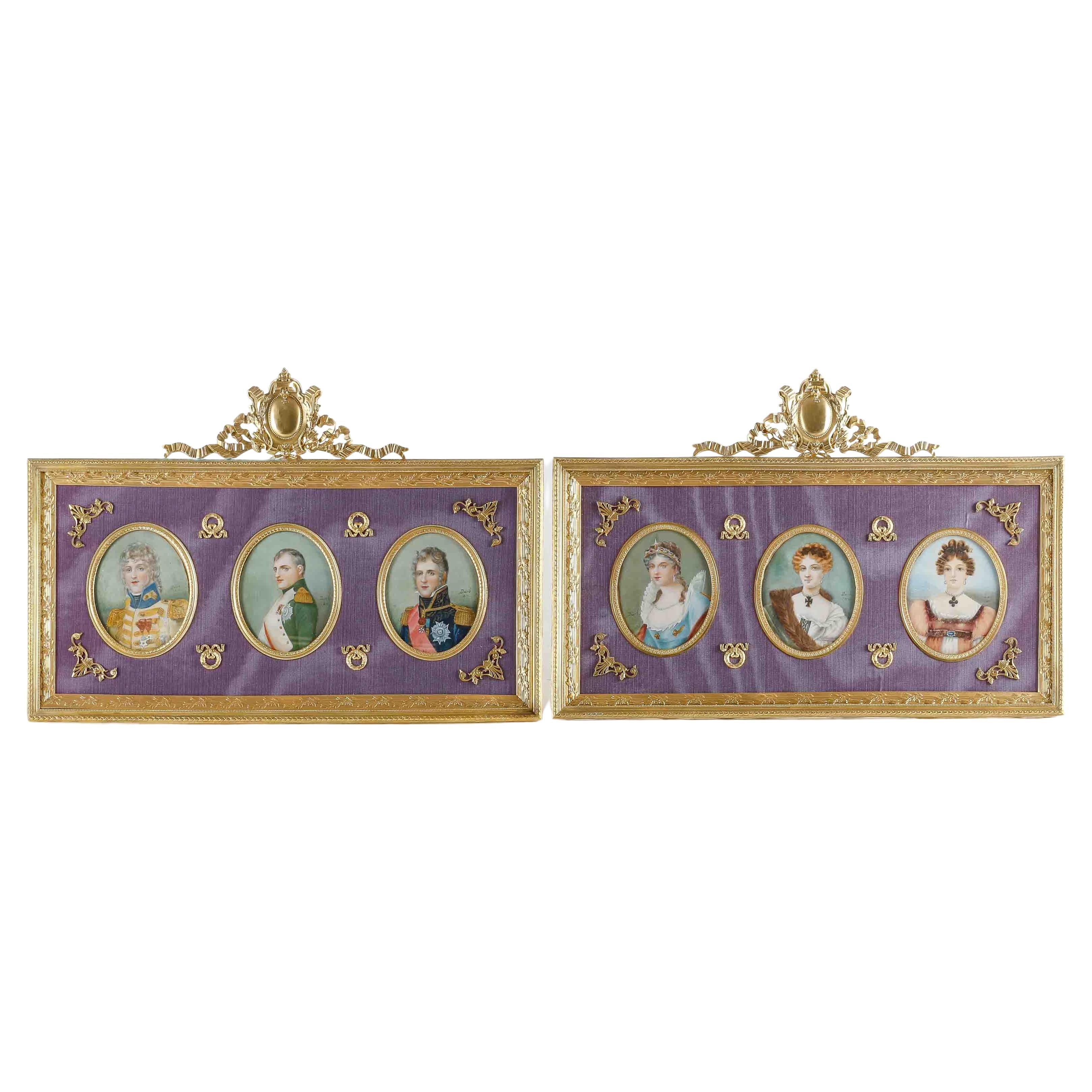 Pair of Picture Frames with Paintings by David, Circa 1810, 19th ...