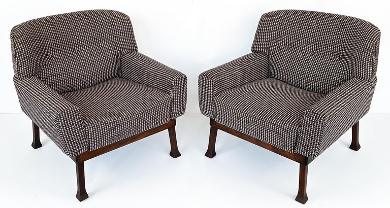Pair of Piero Ranzani Rosewood Lounge Chairs For Sale at 1stDibs