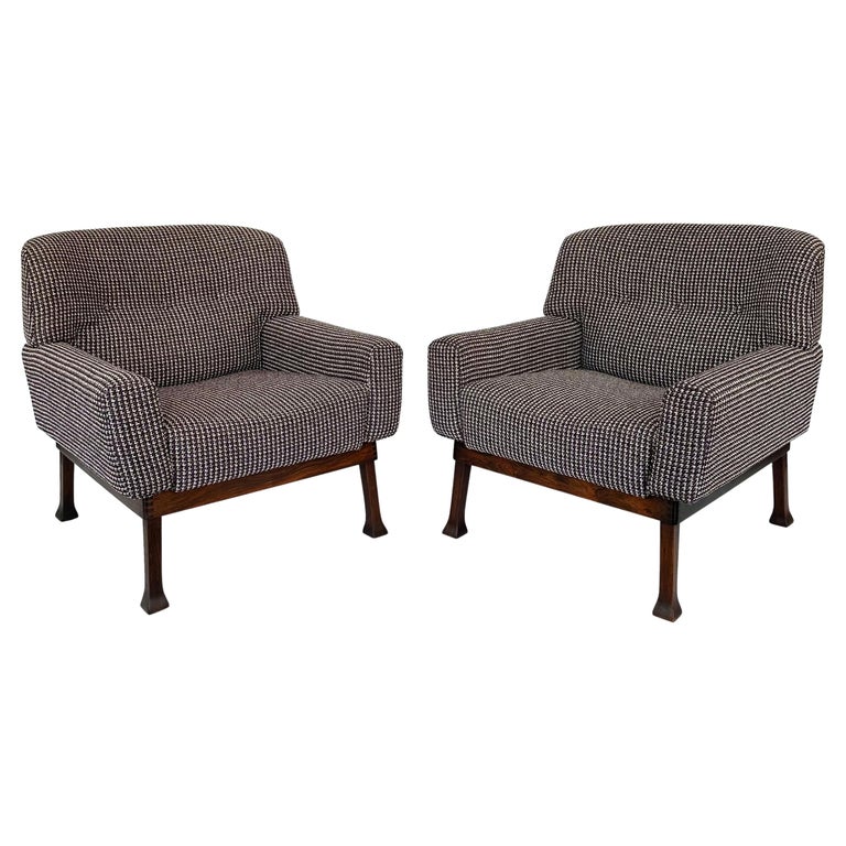 Pair of Piero Ranzani Rosewood Lounge Chairs For Sale at 1stDibs