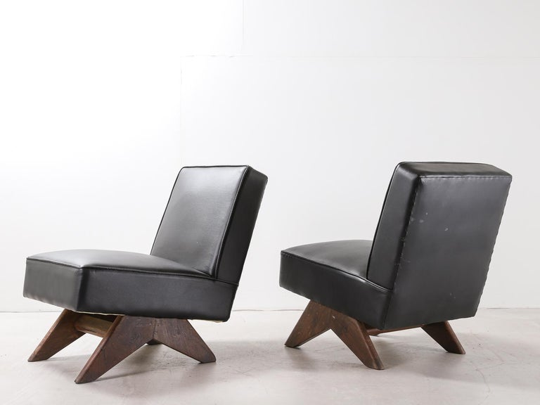 Pair Of Pierre Jeanneret ‘Fireside’ Chairs, model No. PJ-SI-36-A For ...