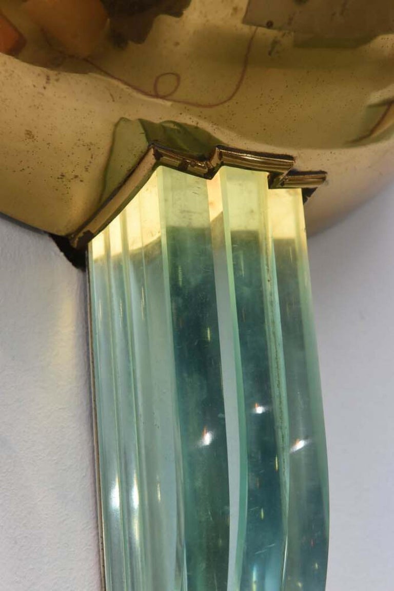 Pair of Pietro Chiesa Fontana Arte Italian Modern Brass and Glass Wall ...