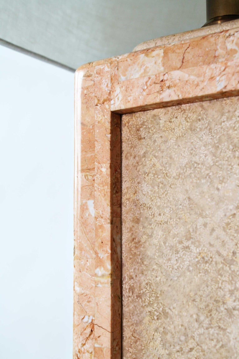 Pair of Pink Marble Table Lamps, circa 20th Century For Sale at 1stDibs