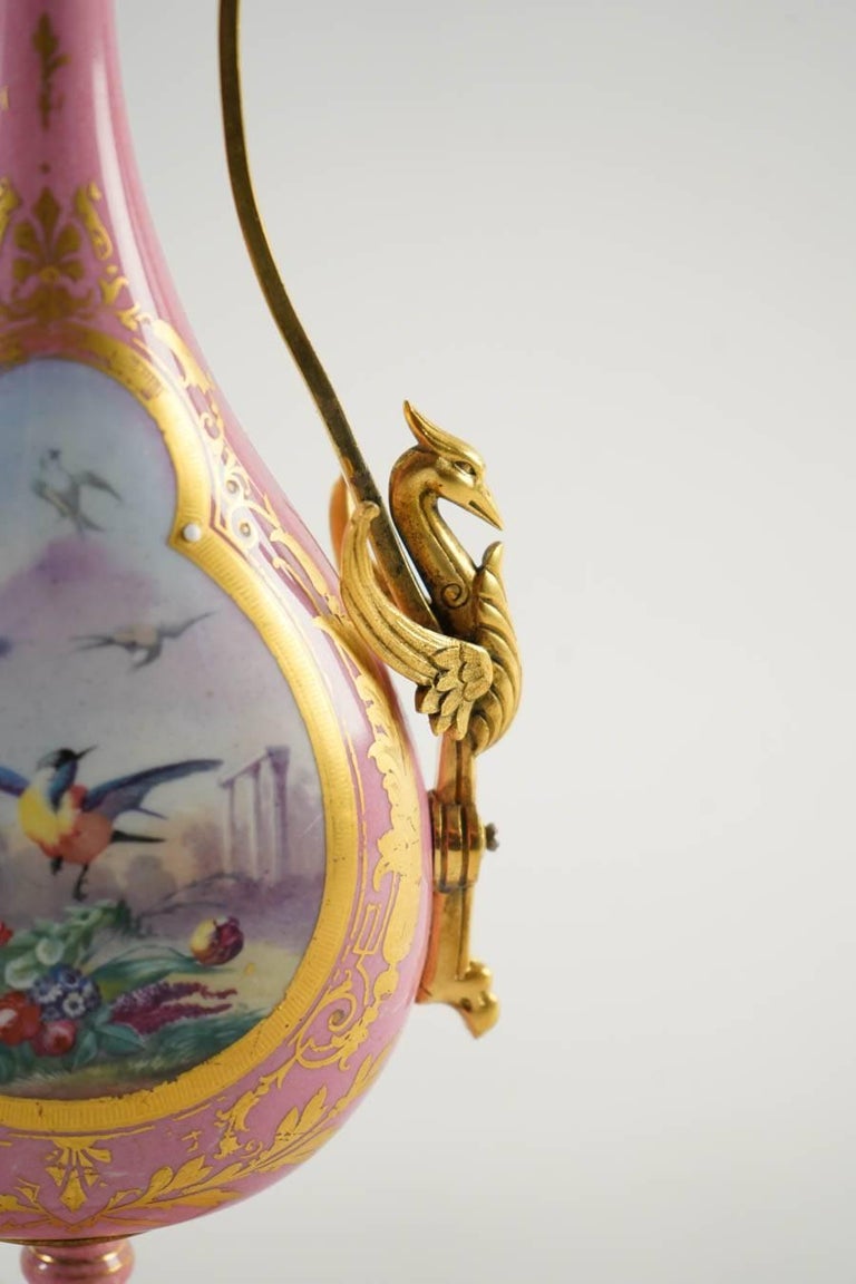Pair of Pink Sevres Vases For Sale at 1stDibs