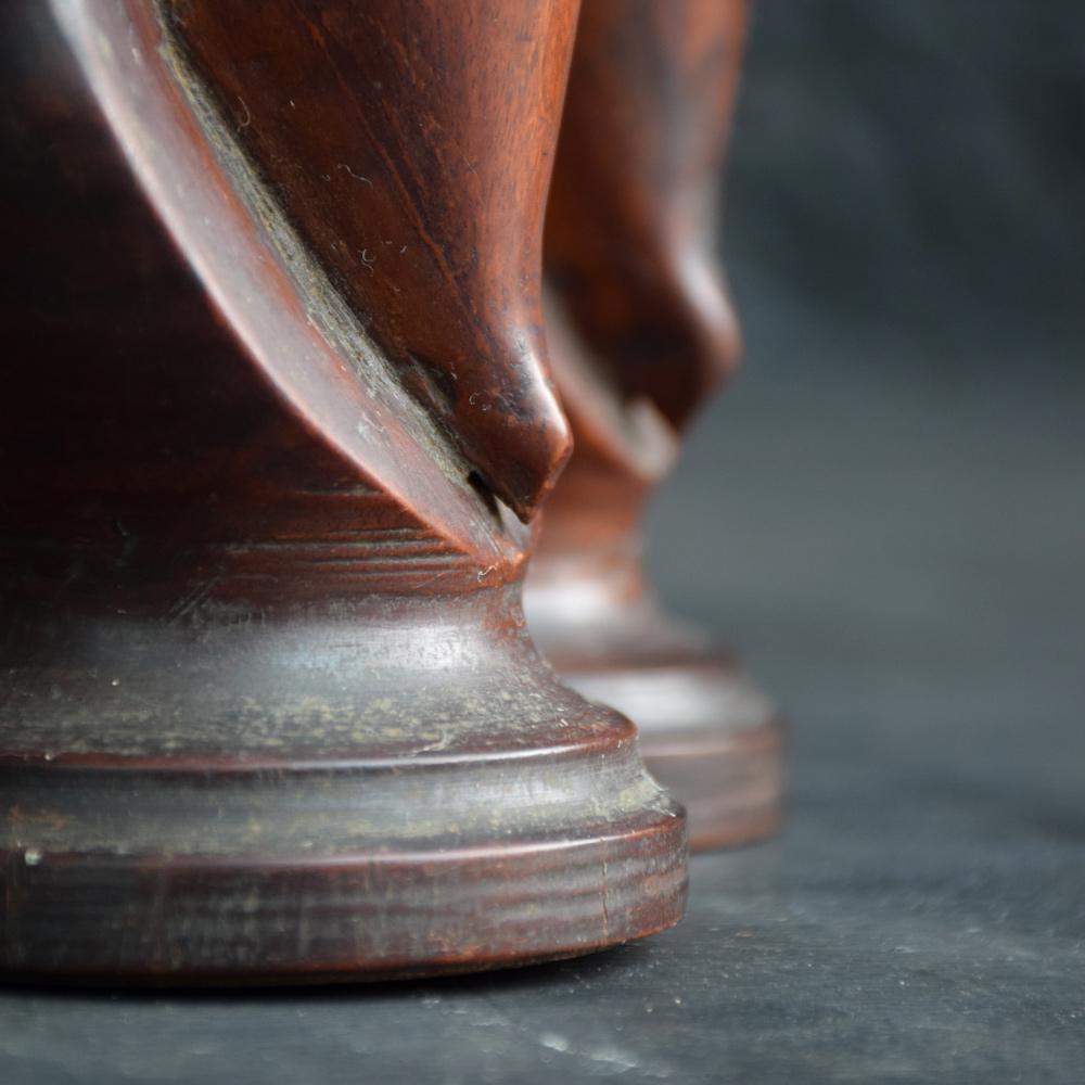 Pair of Pitcairn Island Carved Miro Wood Goblets, circa 1900 at 1stDibs