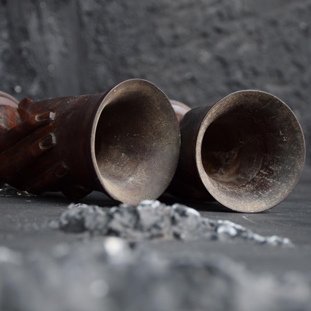 Pair of Pitcairn Island Carved Miro Wood Goblets, circa 1900 at 1stDibs