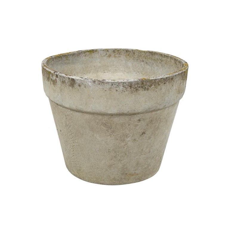 Pair of Planters in Flower Pot Shape with Ribbed Rims by Willy Guhl for ...