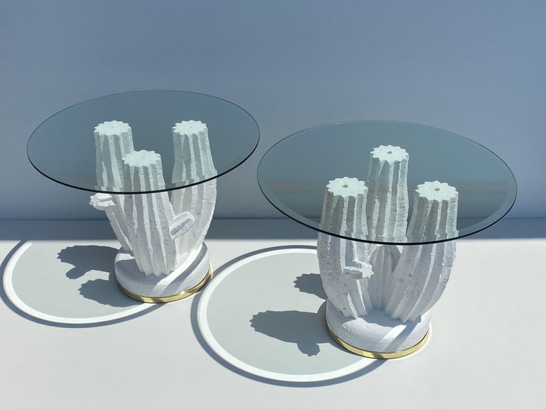 Pair of Plaster Cactus Side / End Tables For Sale at 1stDibs