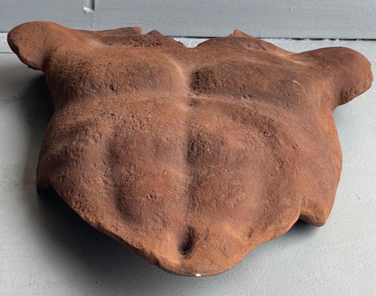 Pair of Plaster Chest Plate Wall Sculptures For Sale at 1stDibs