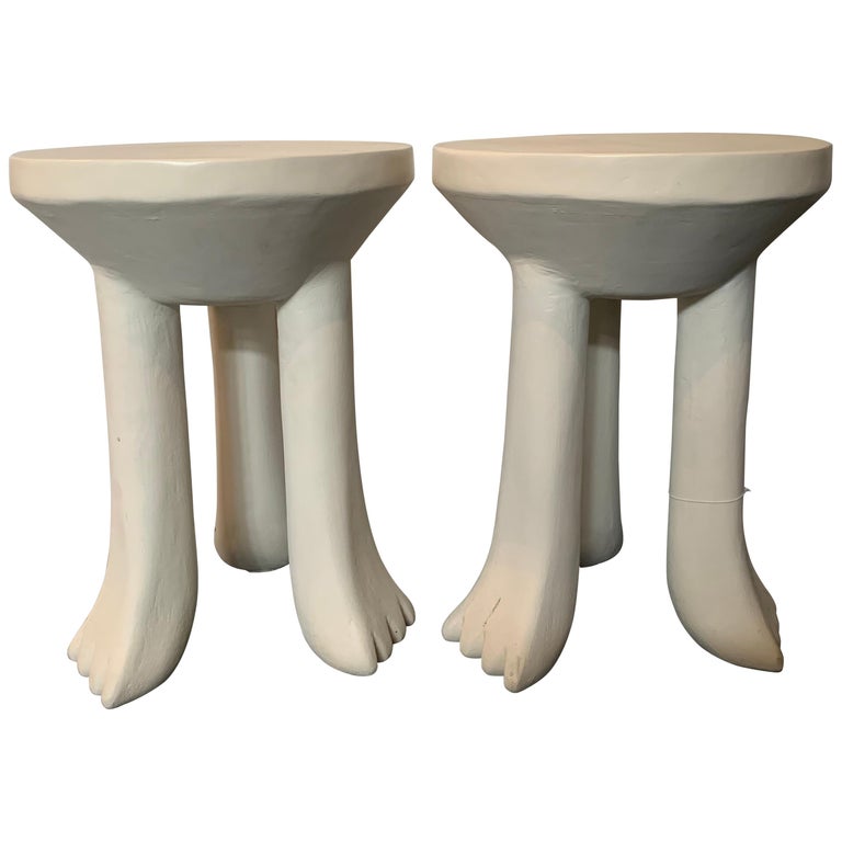 Pair of Plaster Stools Attributed to John Reed Dickinson For Sale at ...