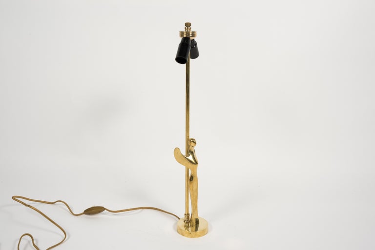 Pair of Polished Bronze "Engel" Table Lamps by Riccardo Scarpa For Sale ...