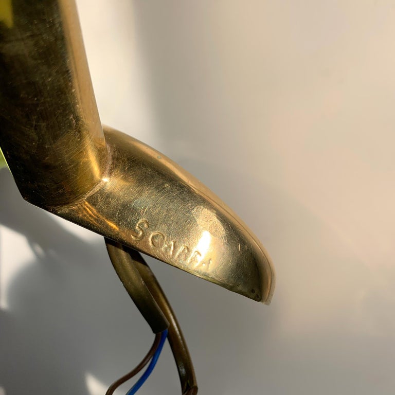 Pair of Polished Bronze Wall Lights by Riccardo Scarpa Fully Signed For ...