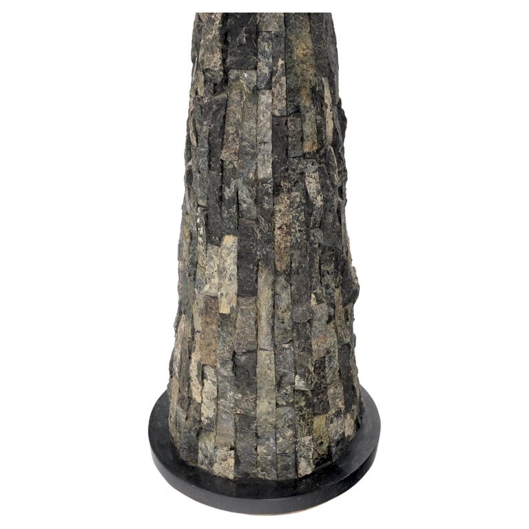 Pair of Polished and Rough Stone Tiles Cone Shape Non Matching Pair of ...