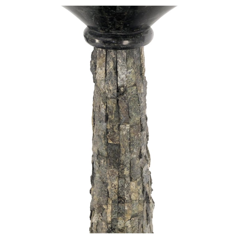 Pair of Polished and Rough Stone Tiles Cone Shape Non Matching Pair of ...