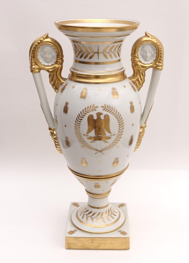 Pair of Porcelain Vases Empire Old Paris Napoleon Imperial Eagle For ...