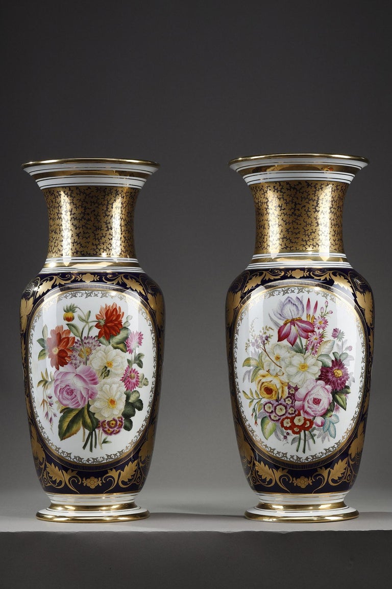 Pair of Porcelain Vases from Bayeux For Sale at 1stDibs