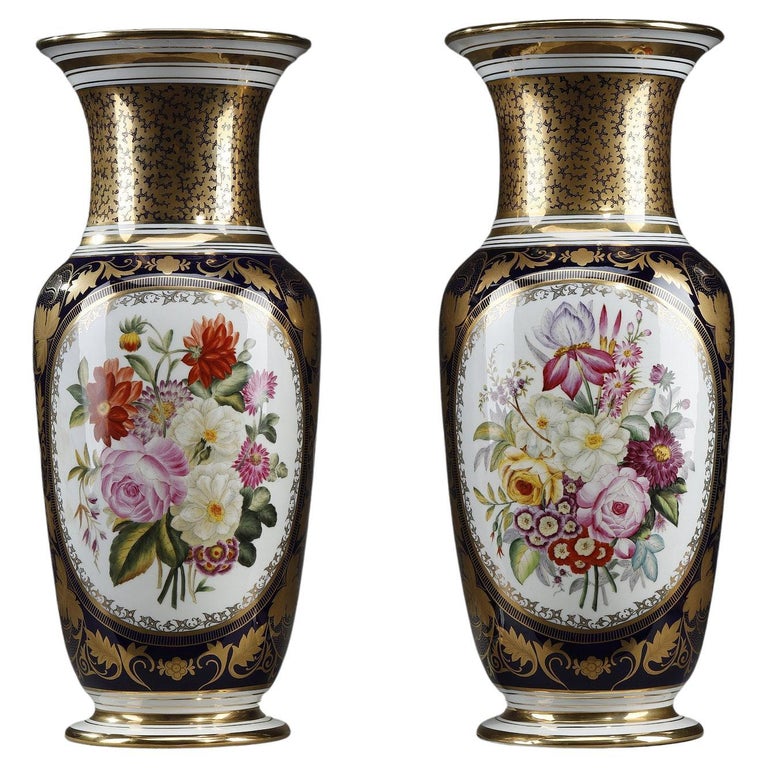 Pair of Porcelain Vases from Bayeux For Sale at 1stDibs