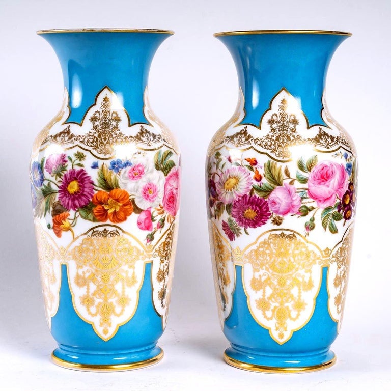 Pair of Porcelain Vases, Late 19th Century For Sale at 1stDibs