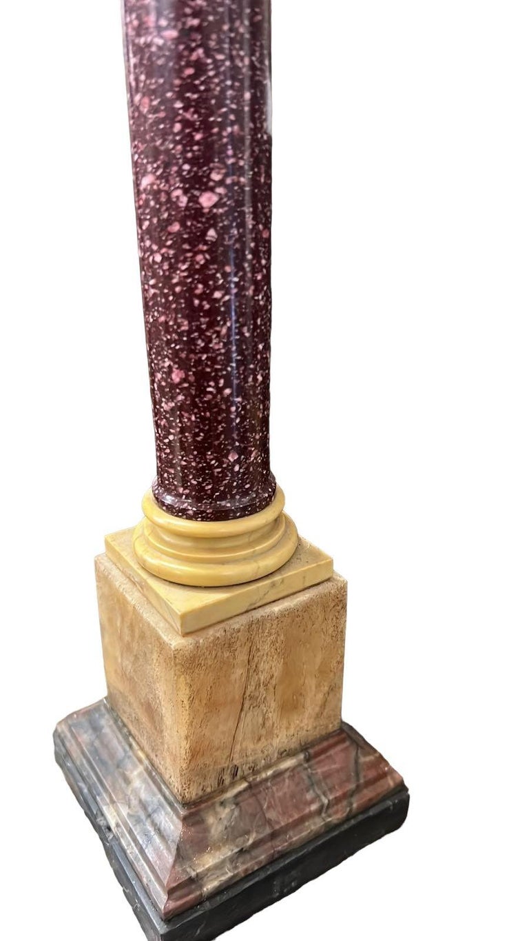 Pair of Porphyry and Yellow Marble Columns, 19th Century For Sale at ...