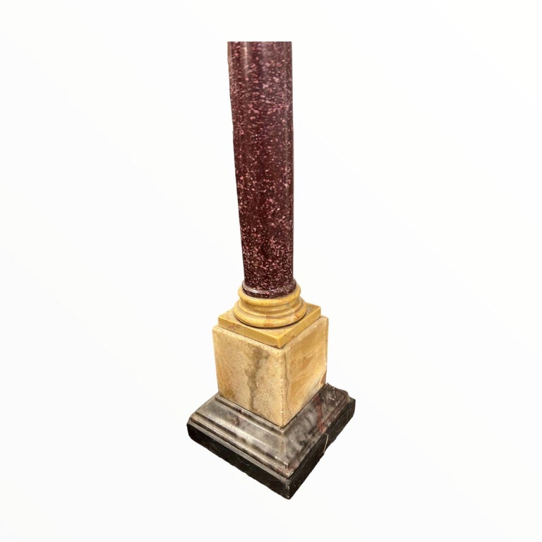 Pair of Porphyry and Yellow Marble Columns, 19th Century For Sale at ...