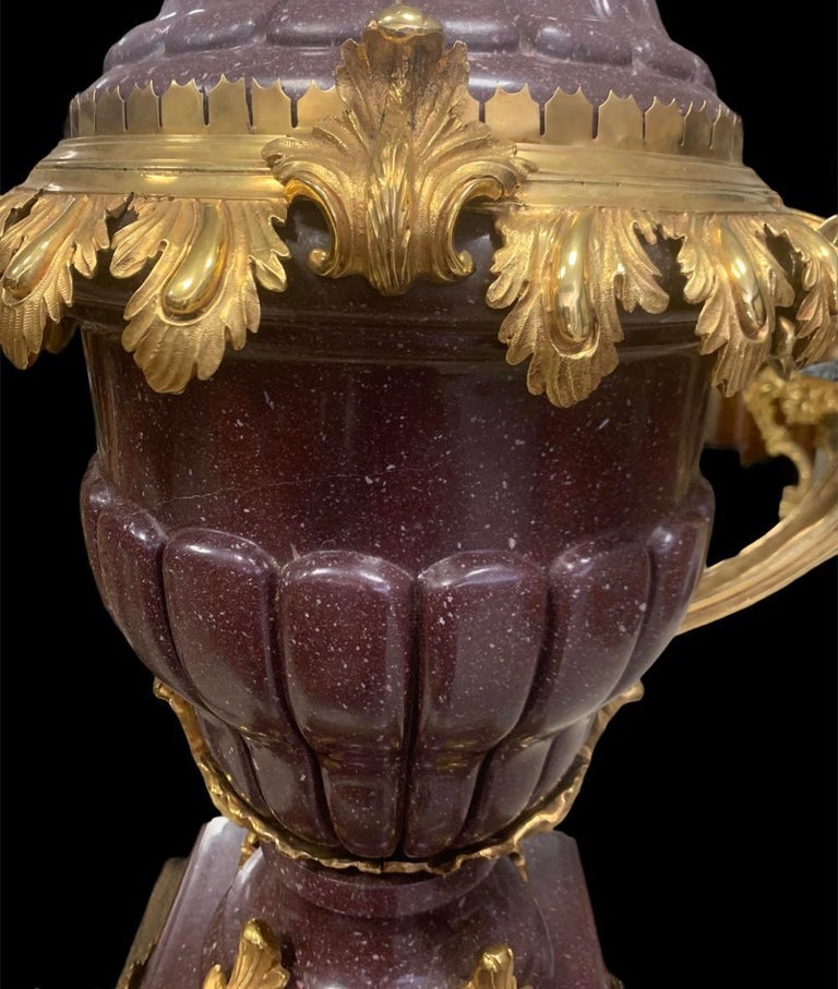 Pair of Porphyry Vases For Sale at 1stDibs