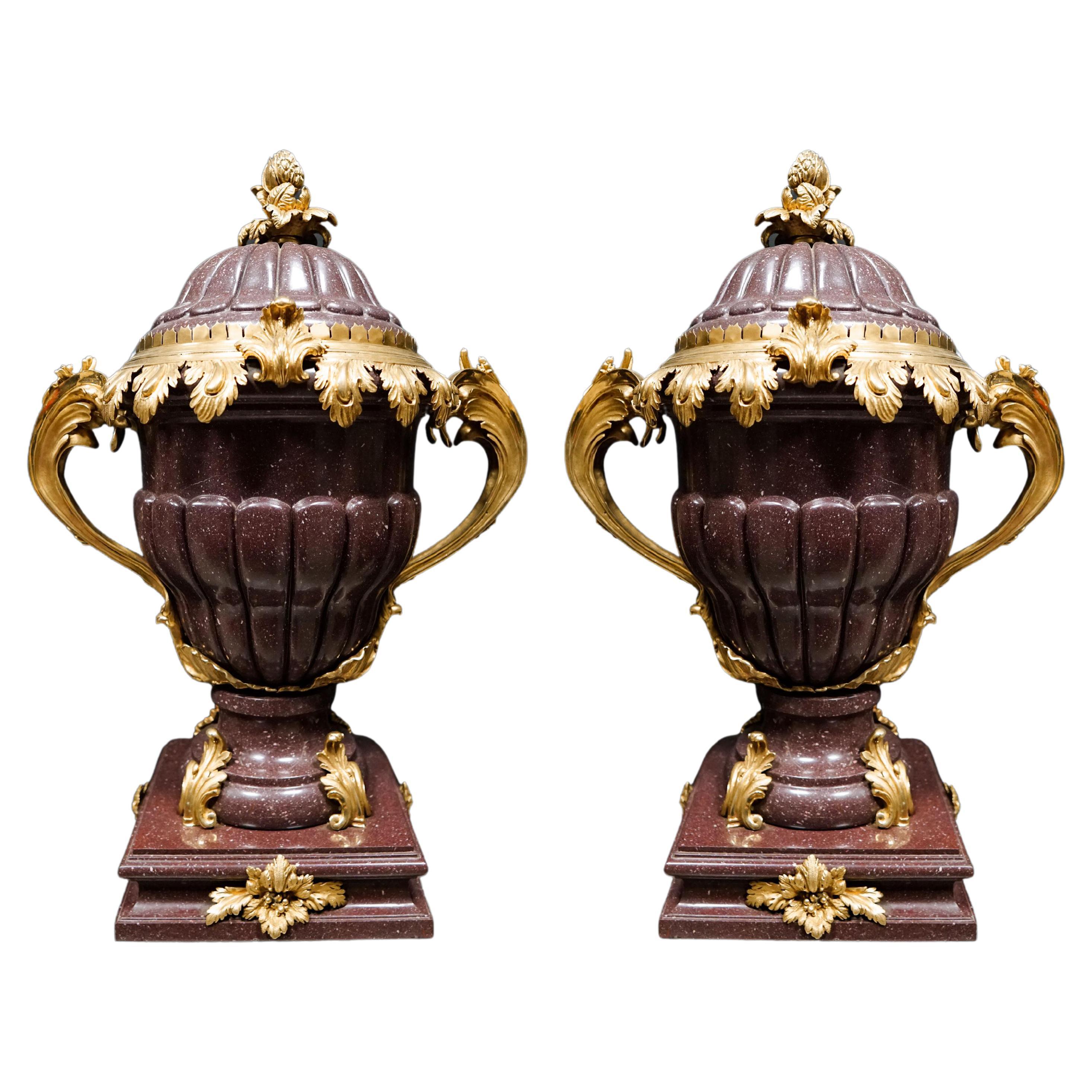 Pair of Wood Specimen Vases For Sale at 1stDibs