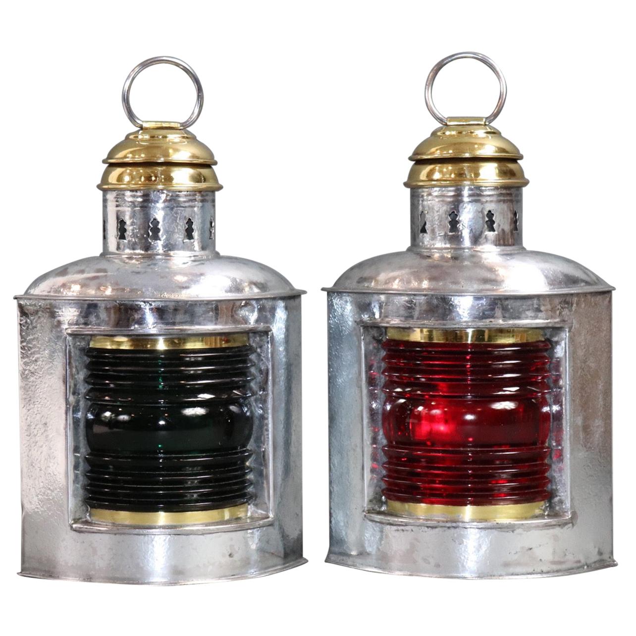 Pair of Port and Starboard Boat Lanterns at 1stDibs