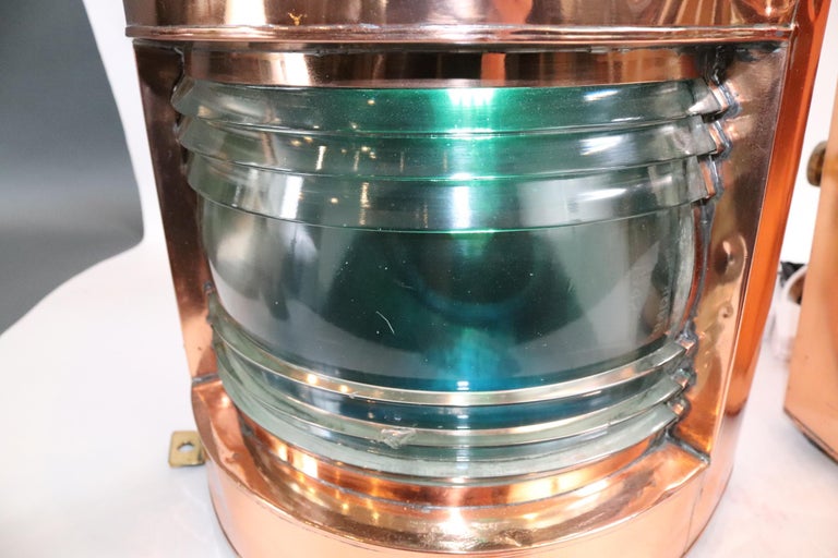 Pair of Port and Starboard Ships Lanterns For Sale at 1stDibs