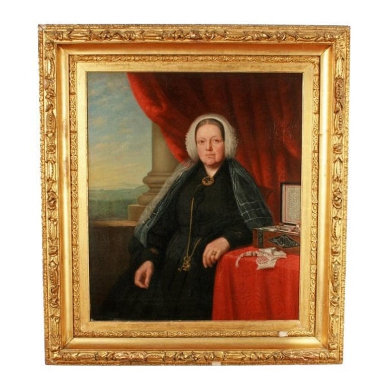 Pair of Portraits, Mr Andrew Currie and Wife Mrs Elizabeth Currie, 19th ...