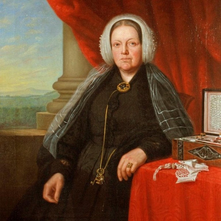 Pair of Portraits, Mr Andrew Currie and Wife Mrs Elizabeth Currie, 19th ...