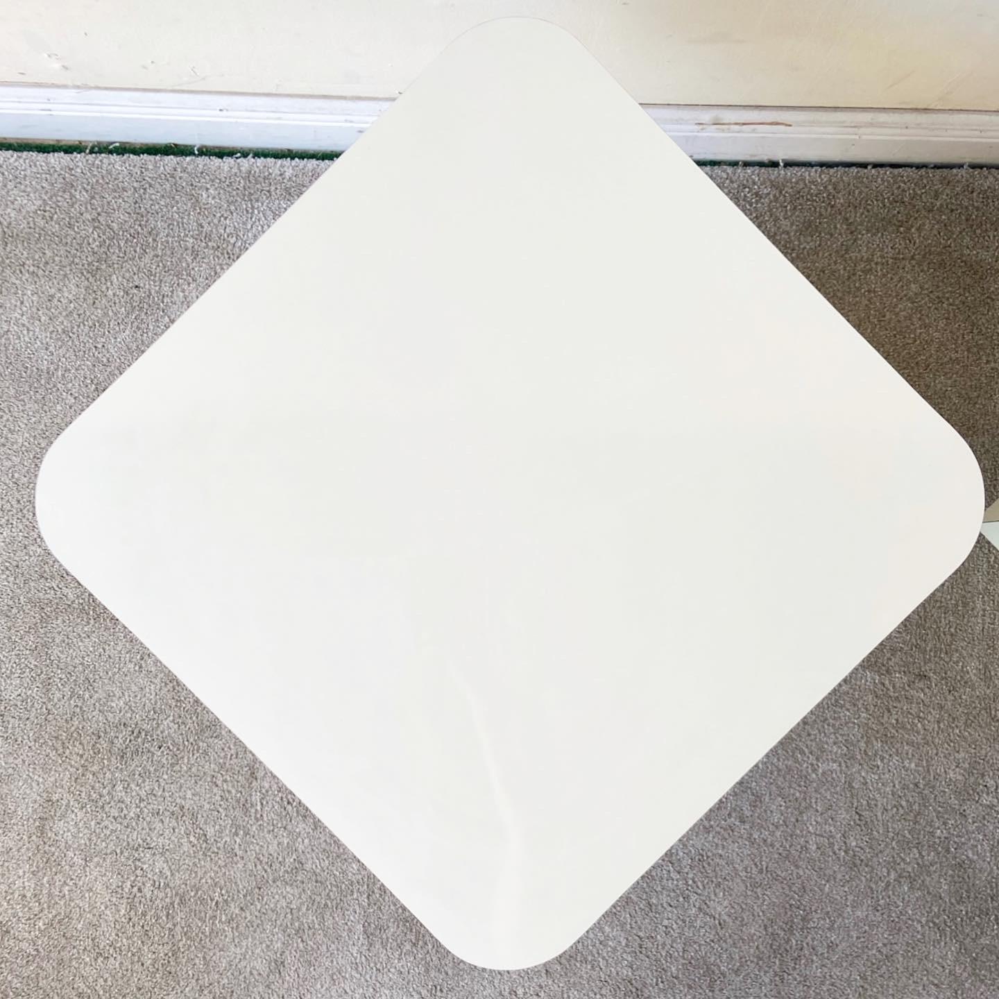 Pair of Post Modern Beige Laminate Square Mushroom Side Tables For Sale ...