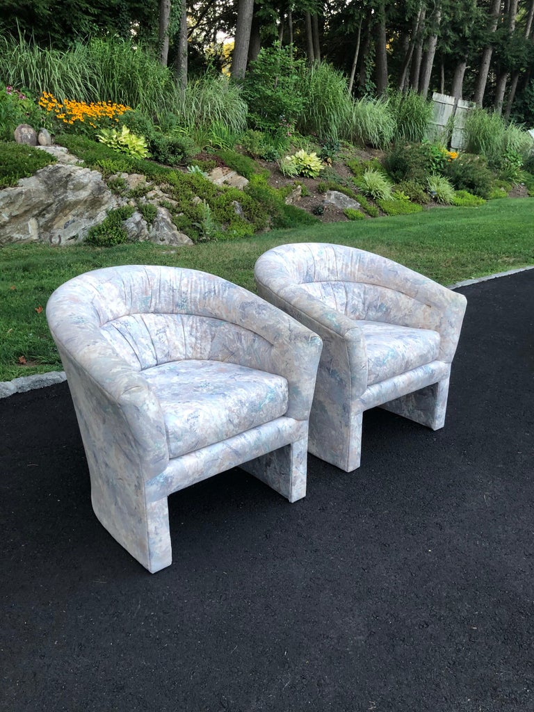 Pair of Post Modern Club Chairs For Sale at 1stDibs