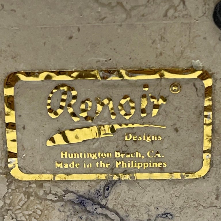 Pair of Post Modern Tessellated Travertine Candlesticks by Renoir ...