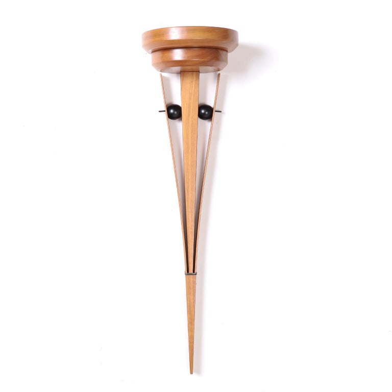 Pair of Post Modern Wood Wall Brackets For Sale at 1stDibs