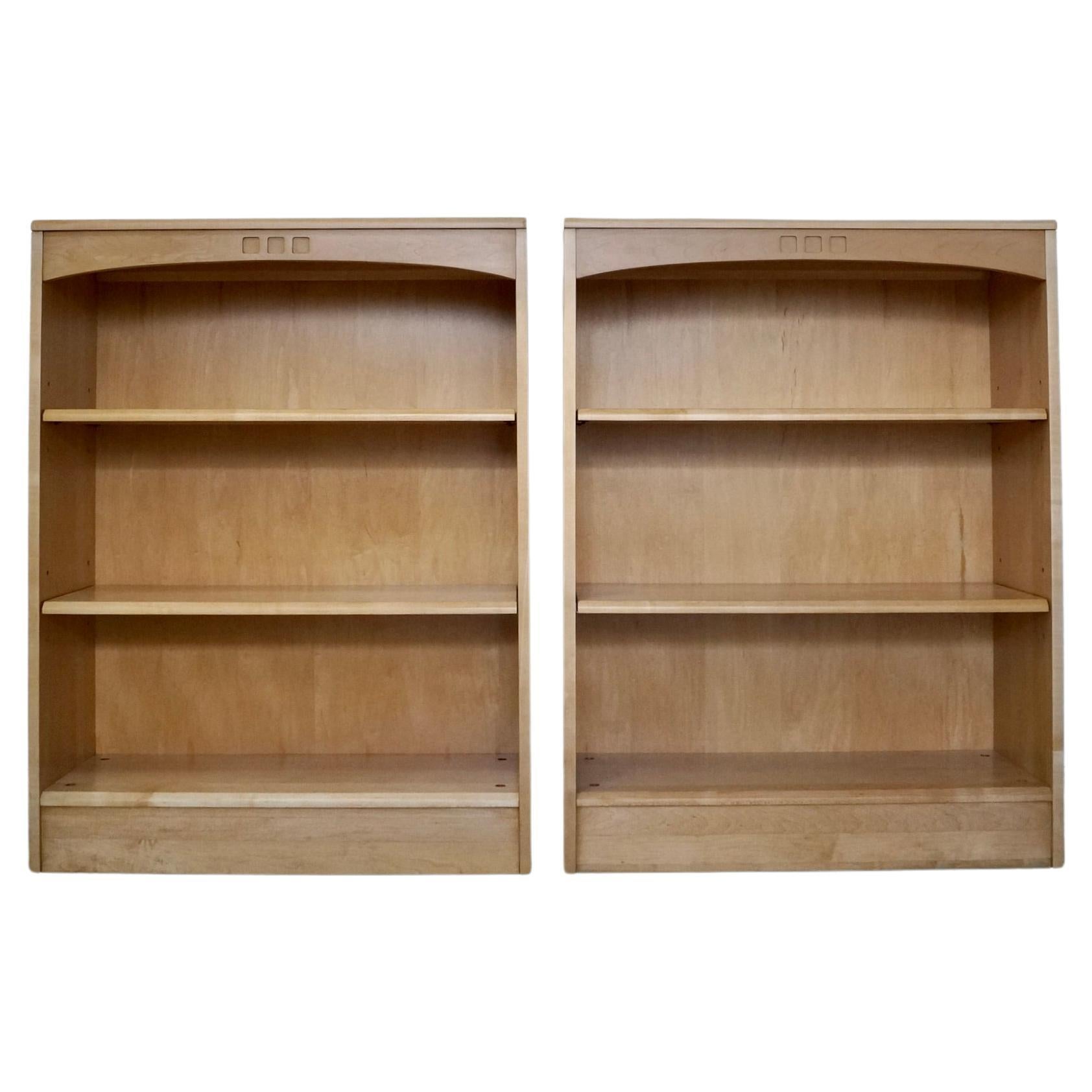 Ethan Allen American Colonial Birch Bookcases, Pair at 1stDibs