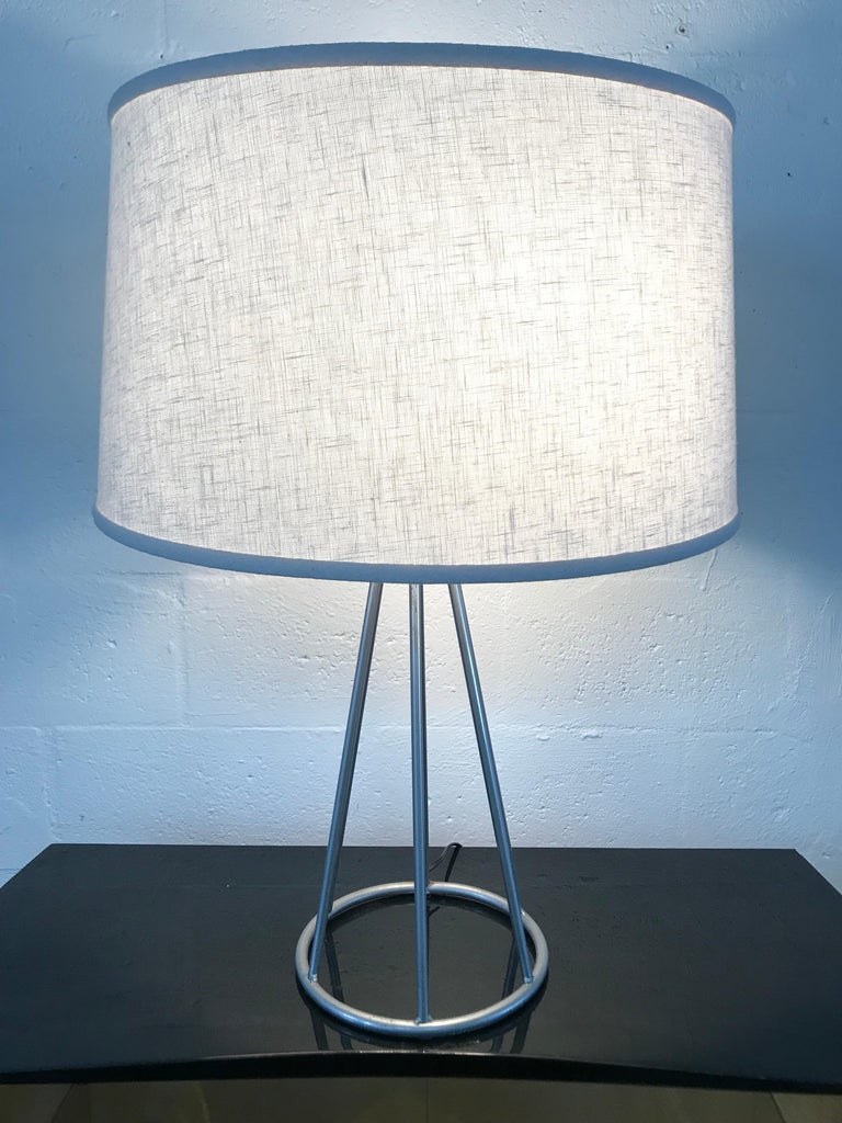 Pair of Postmodern Steel Frame Lamps For Sale at 1stDibs
