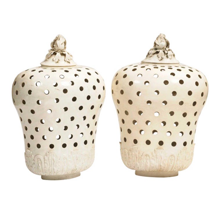Pair of Potpourri Jars and Covers at 1stDibs