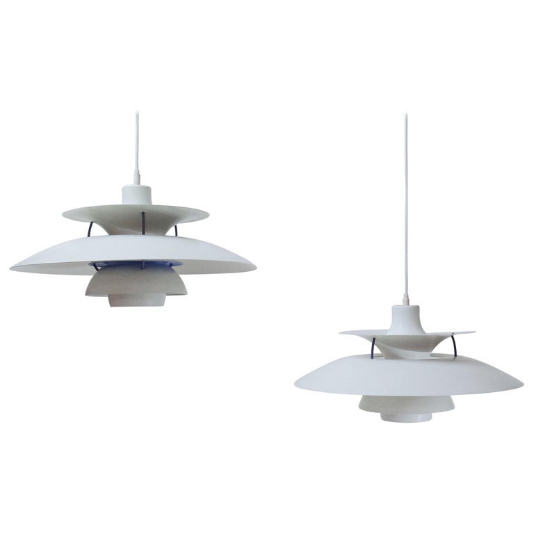 Danish Design Classic Pair of Poul Henningsen PH5 Pendant Lamps, 1960s ...