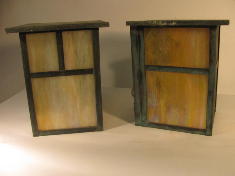Pair of Prairie Style Arts and Crafts Outdoor Exterior Sconces at 1stDibs