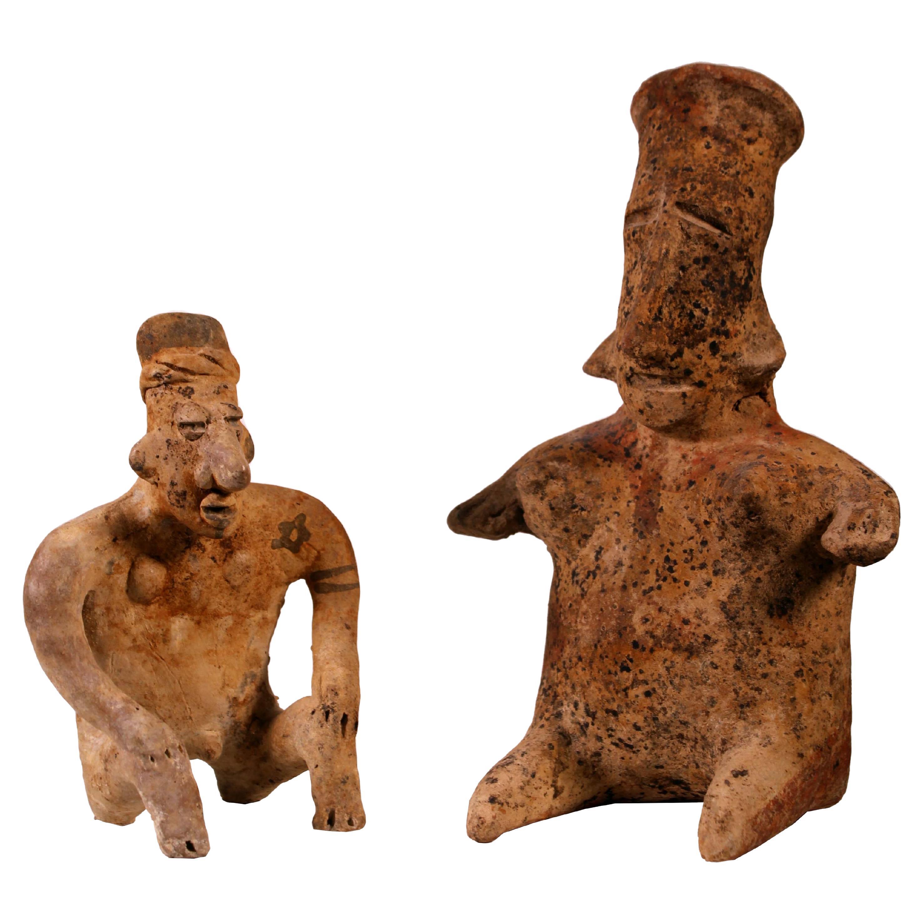 Pair of Pre-Columbian Stone Carving Figurines Antique at 1stDibs