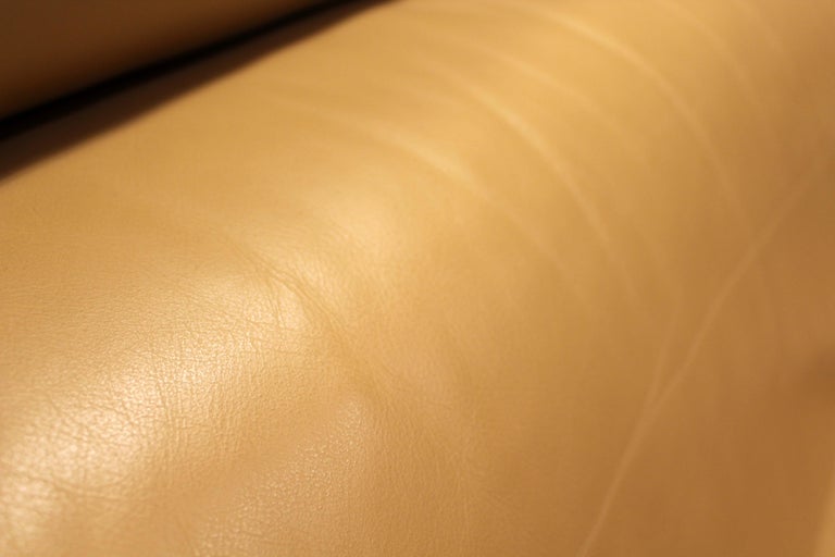 Pair of Premier Contemporary Modern Camel Colored Leather Sofa and ...