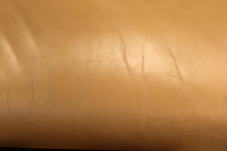 Pair of Premier Contemporary Modern Camel Colored Leather Sofa and ...