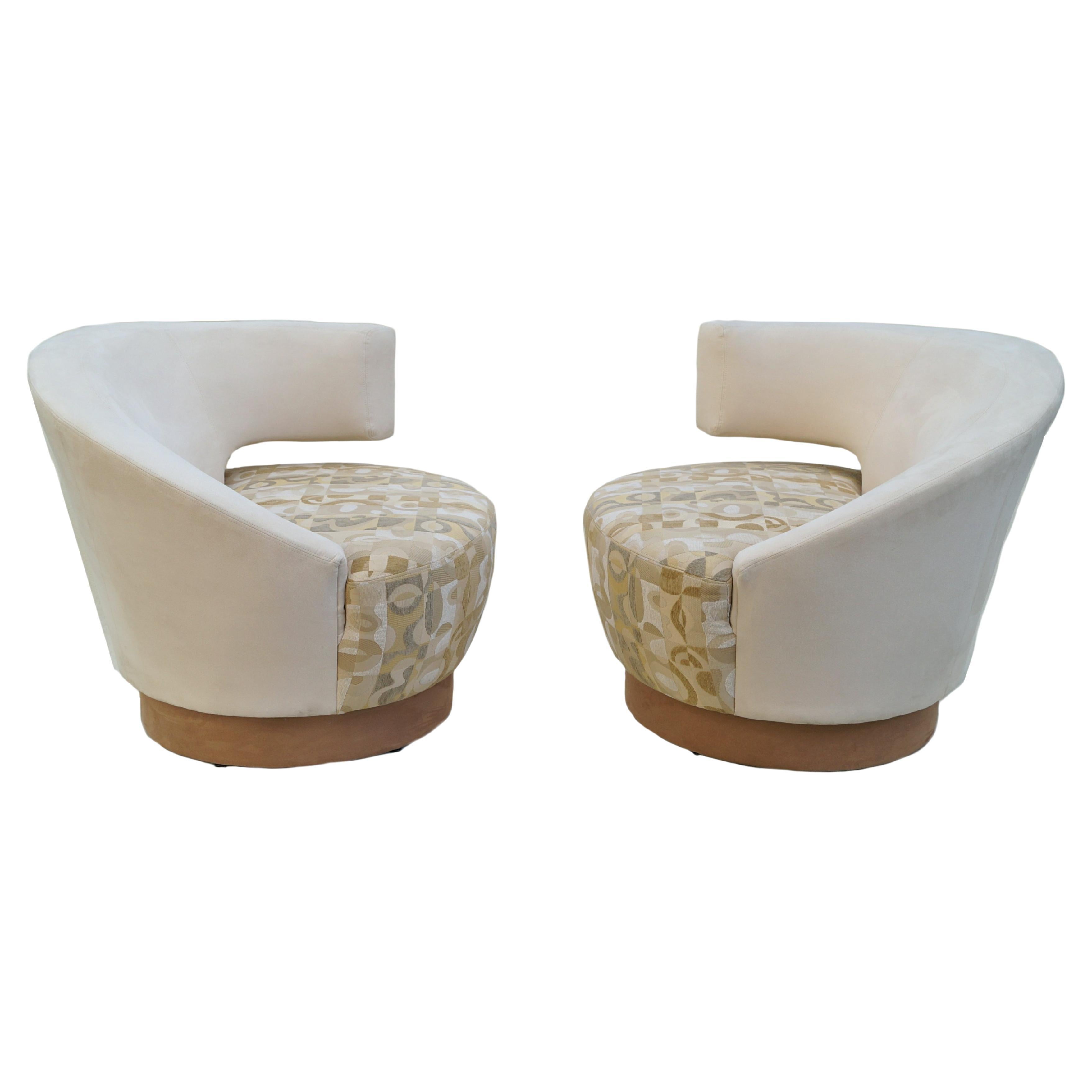 Pair of Preview Furniture Arabella Corkscrew Swivel Lounge Slipper ...