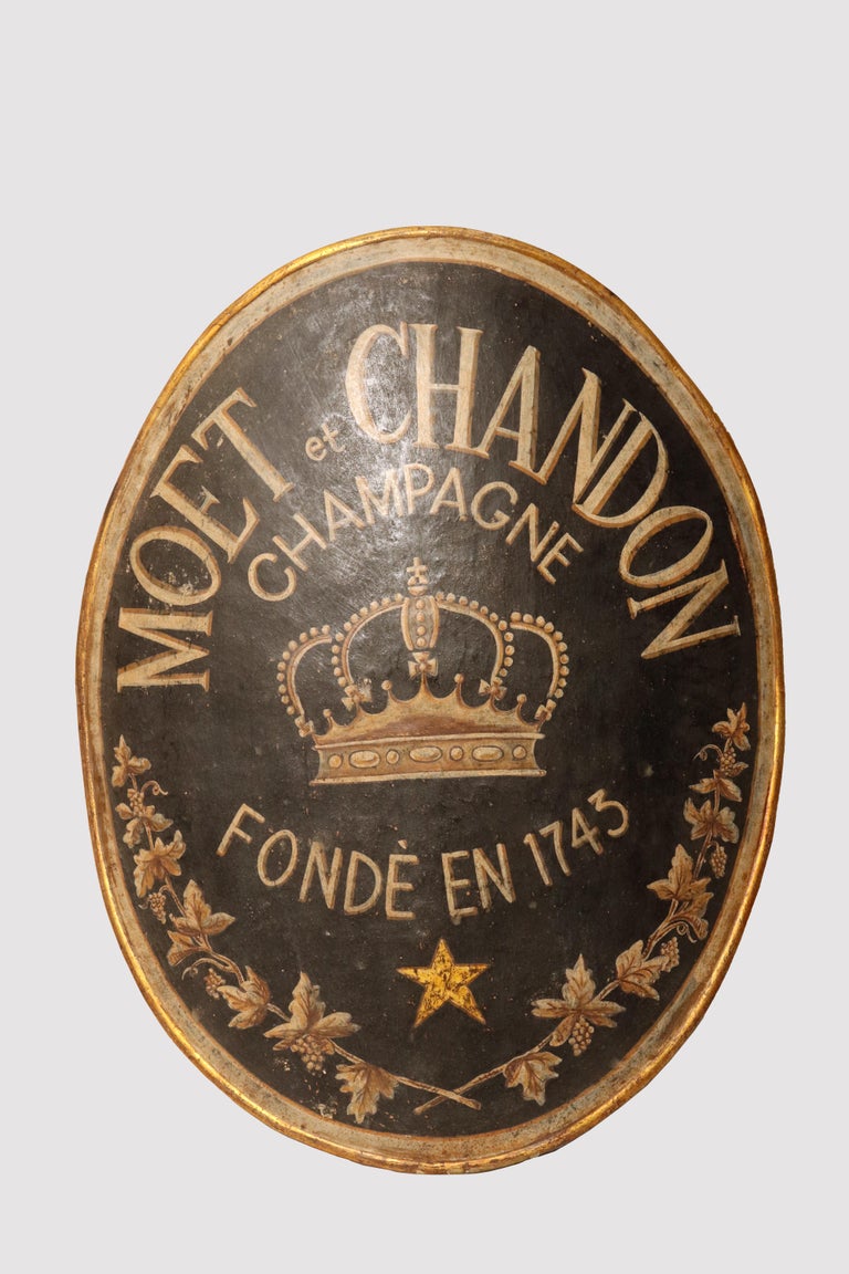 Pair of Promotion Signs of Champagne Moet Et Chandon, France 1800. at ...