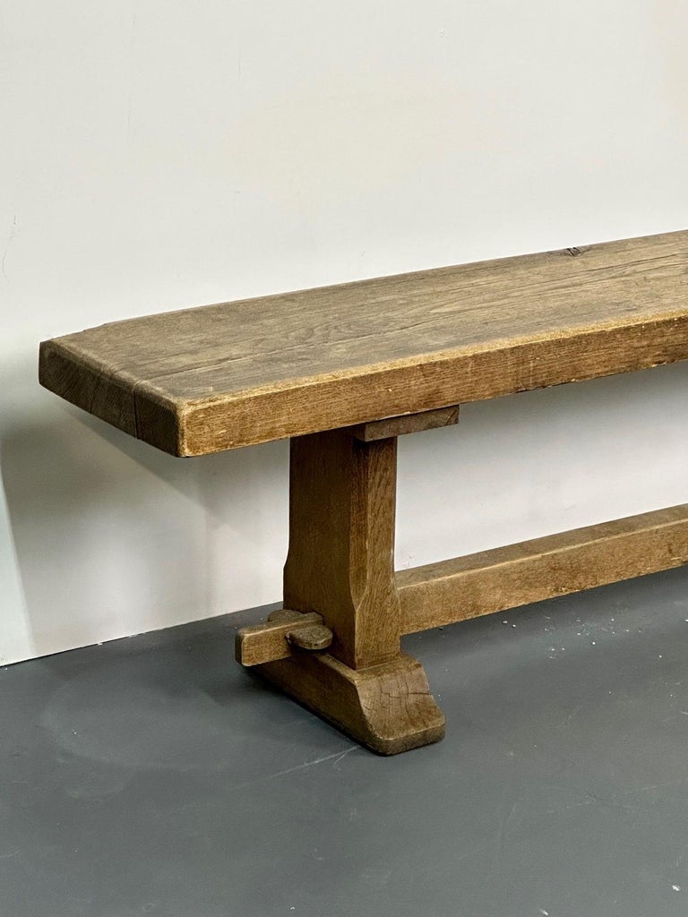 Pair of Provincial French Mid-Century Modern Patinated Elm Benches ...